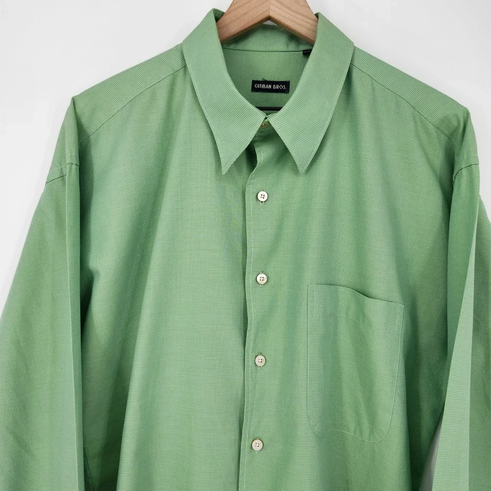 Gitman Bros. | Shirts | Gitman Bros Green Micro Texture Button Up Shirt ...